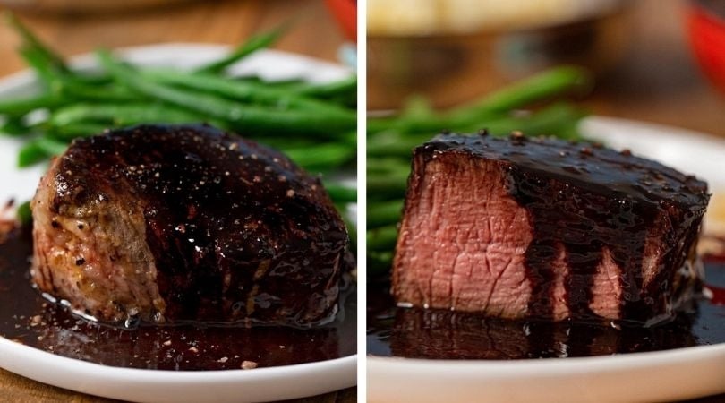 Filet with Red Wine Reduction Recipe - Dinner, then Dessert