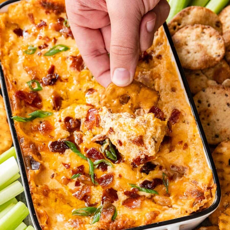 Hot Bacon Cheese Dip Recipe - Dinner, then Dessert