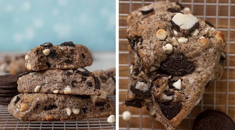 Oreo Scones Recipe (Cookies and Cream Scones) - Dinner, then Dessert