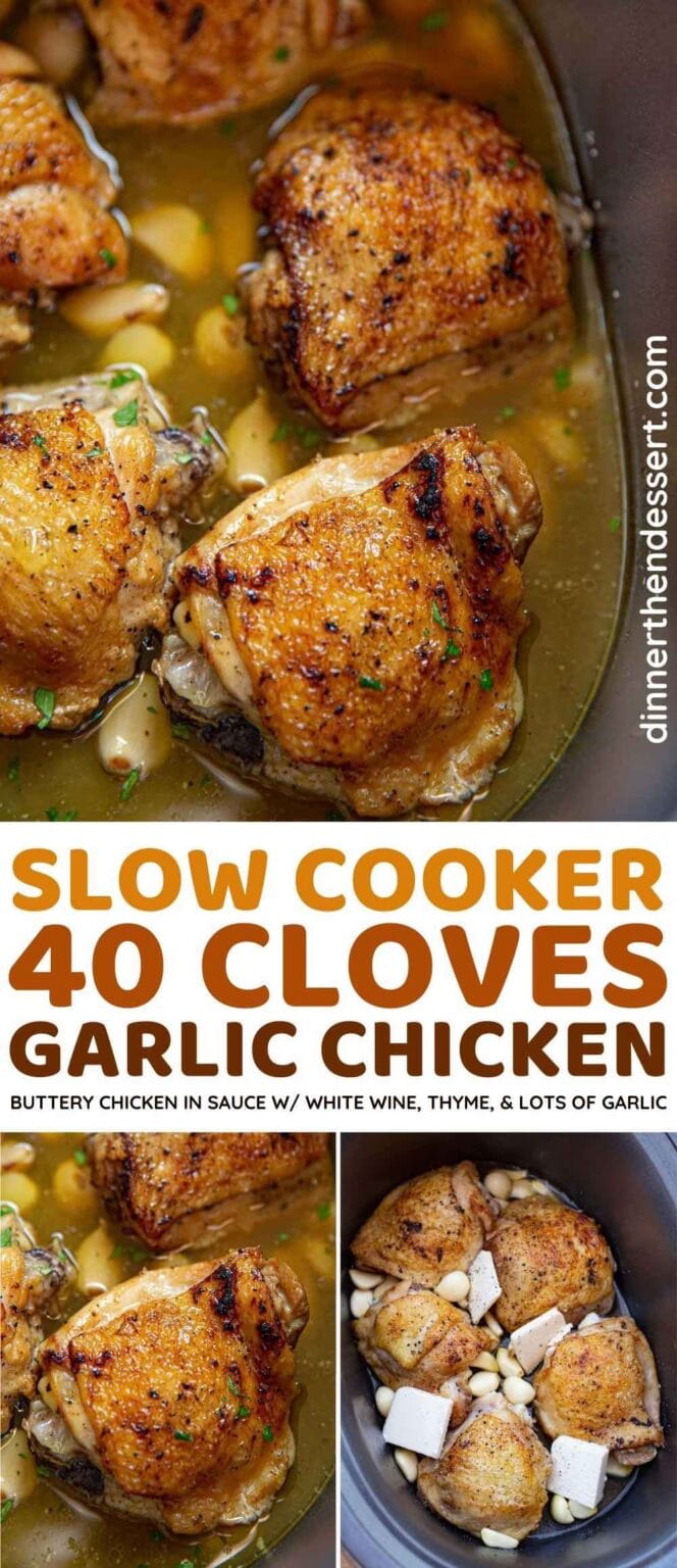 Slow Cooker 40 Cloves of Garlic Chicken - Dinner, then Dessert