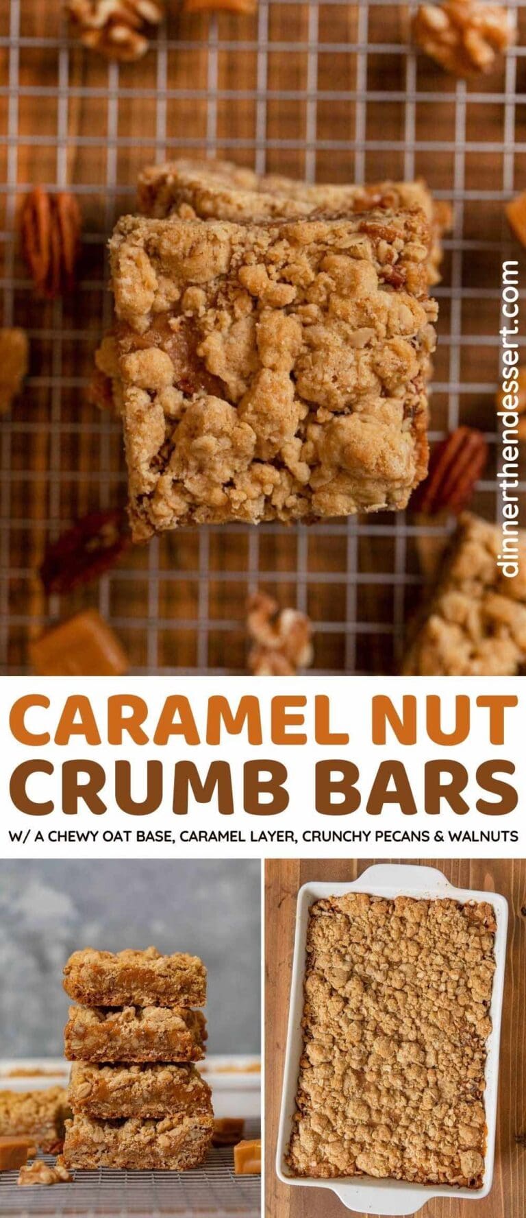 Caramel Nut Crumb Bars Recipe - Dinner, then Dessert