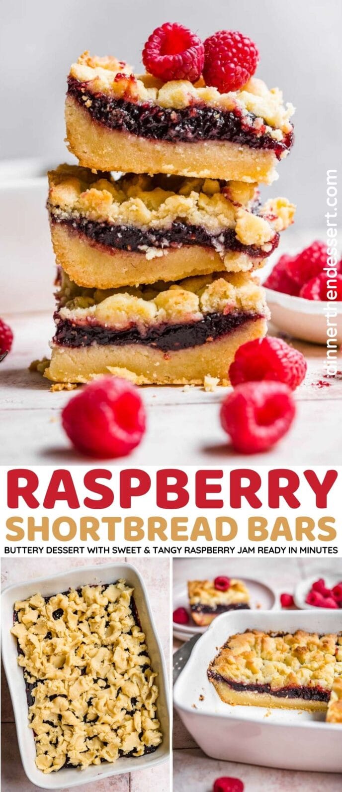 Raspberry Shortbread Bars Recipe - Dinner, then Dessert