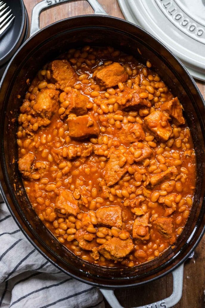 Oven Roast Pork and Beans Recipe - Dinner, then Dessert