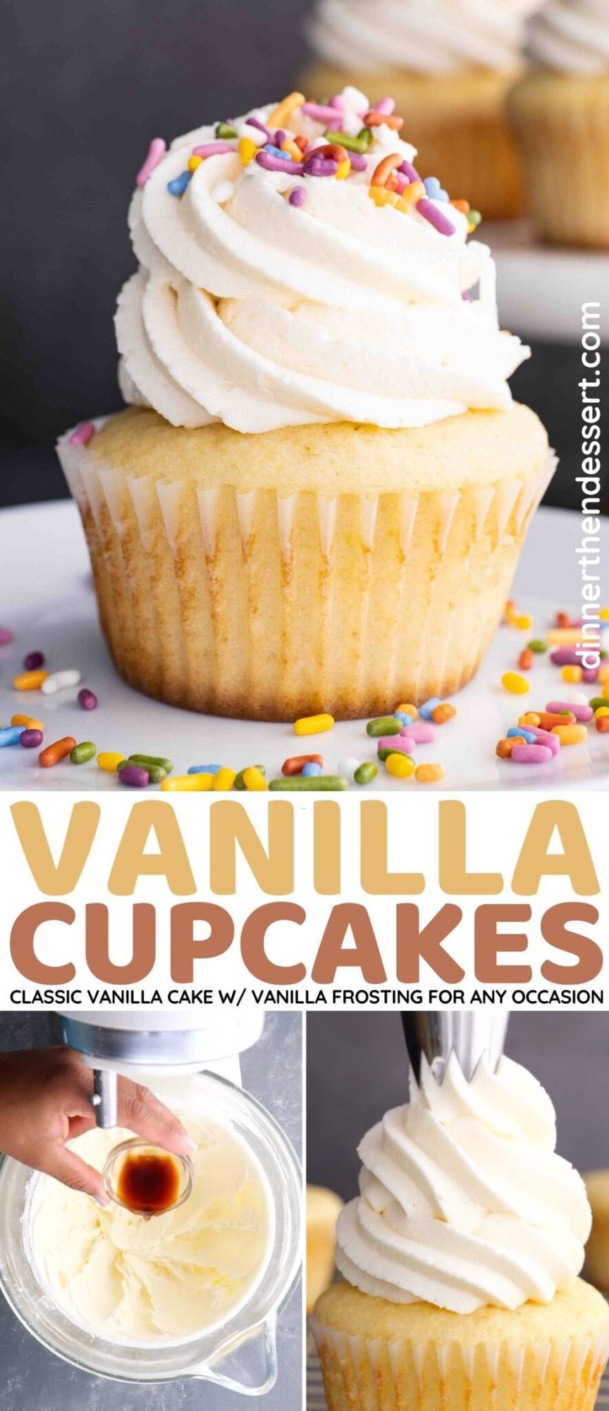 Classic Vanilla Cupcakes Recipe [VIDEO] - Dinner, then Dessert