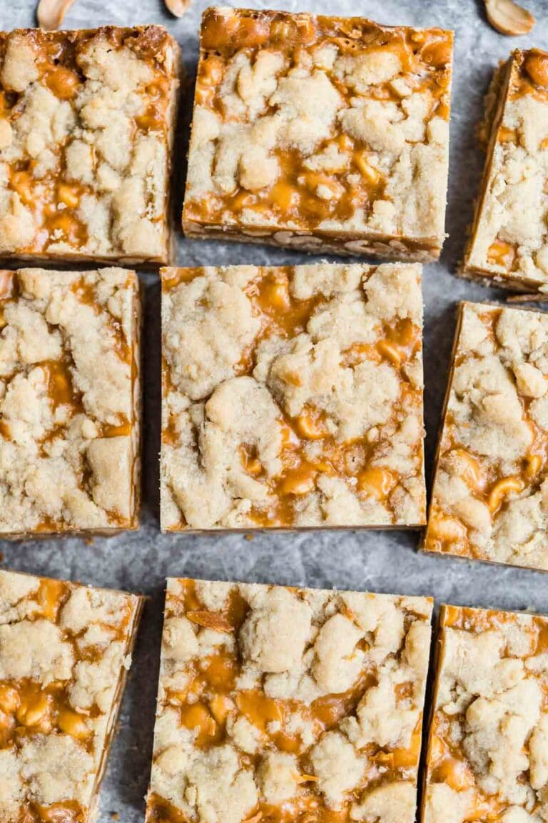 Chewy Peanut Shortbread Bars Recipe - Dinner, then Dessert