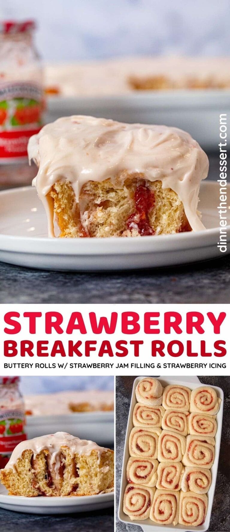 Strawberry Rolls Recipe (With Strawberry Frosting!) - Dinner, then Dessert