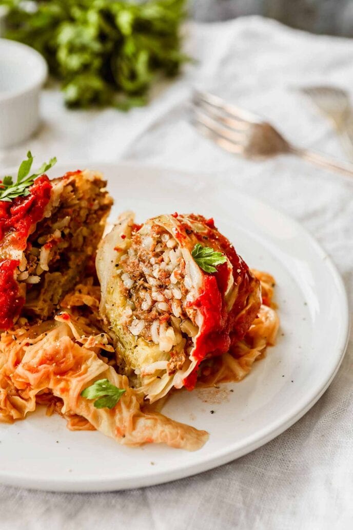Beef and Rice Stuffed Cabbage Rolls Recipe - Dinner, then Dessert