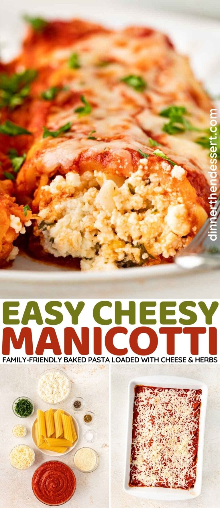 Easy Cheesy Manicotti Recipe - Dinner, then Dessert
