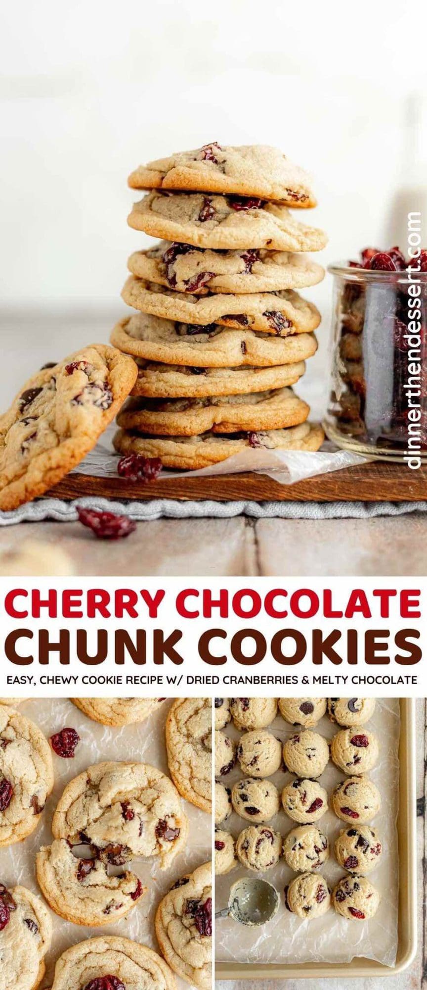Easy Cherry Chocolate Chunk Cookies Recipe - Dinner, then Dessert