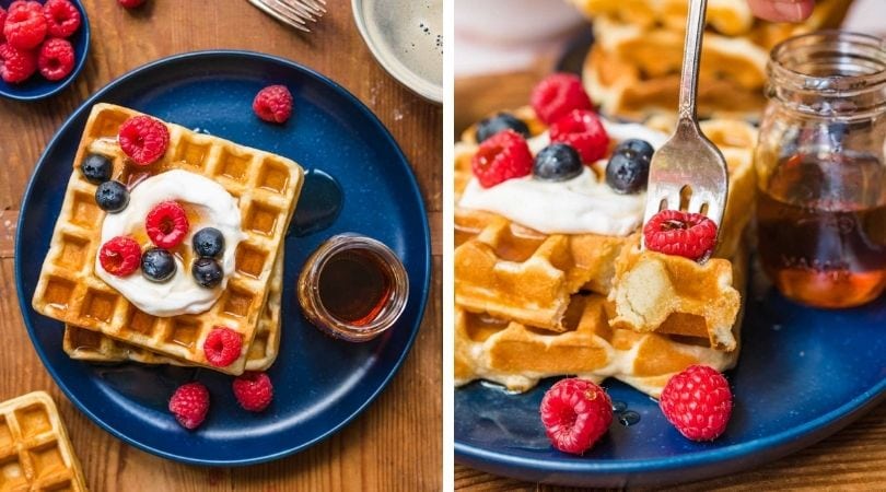 Easy Classic Waffles Recipe - Dinner, then Dessert