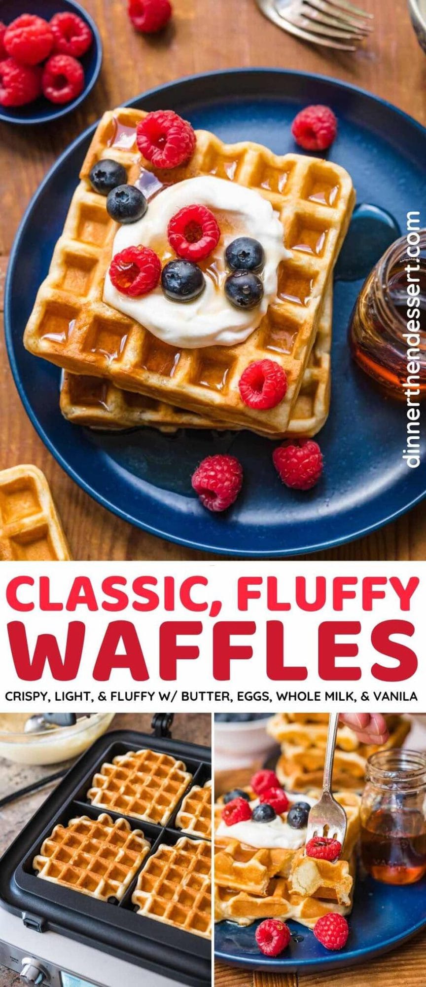 Easy Classic Waffles Recipe - Dinner, then Dessert