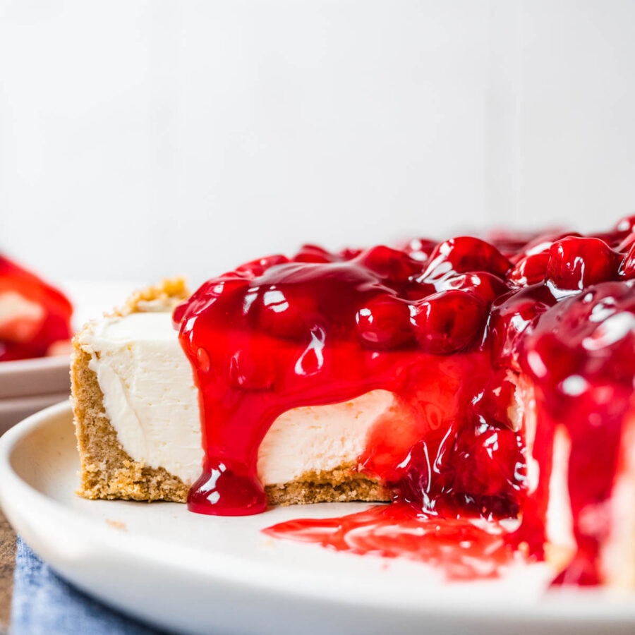 No-Bake Cherry Cheesecake Recipe - Dinner, then Dessert