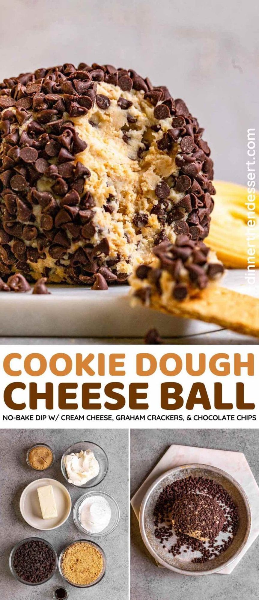 Easy Cookie Dough Cheese Ball Recipe - Dinner, then Dessert