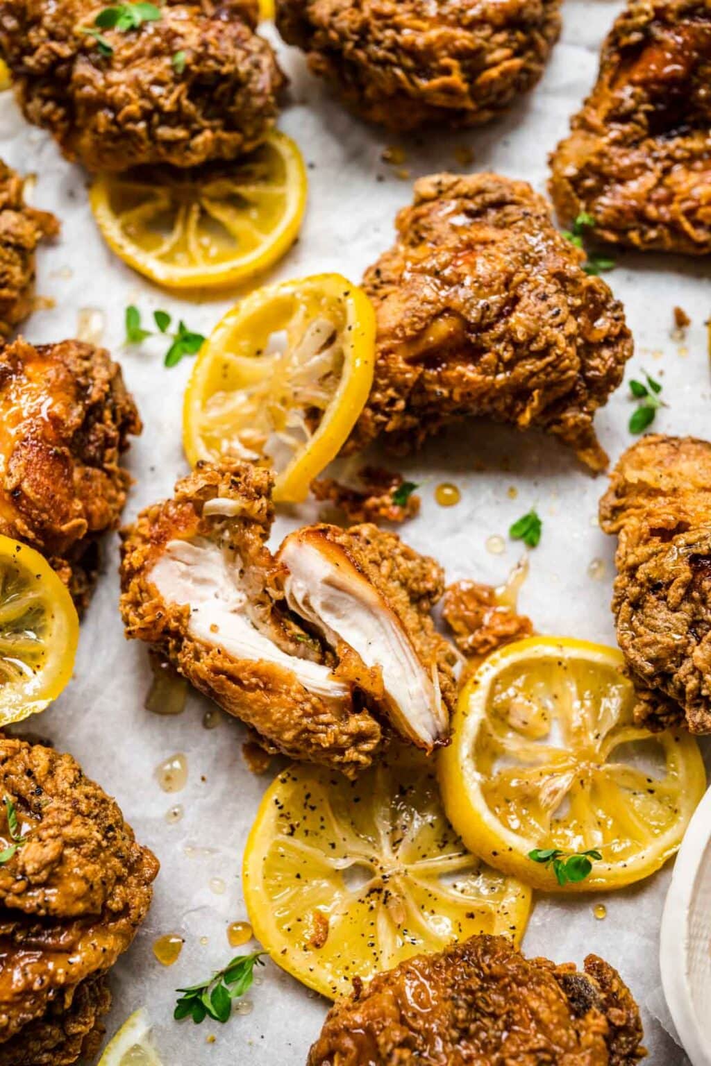 Lemon Pepper Honey Fried Chicken Recipe - Dinner, then Dessert