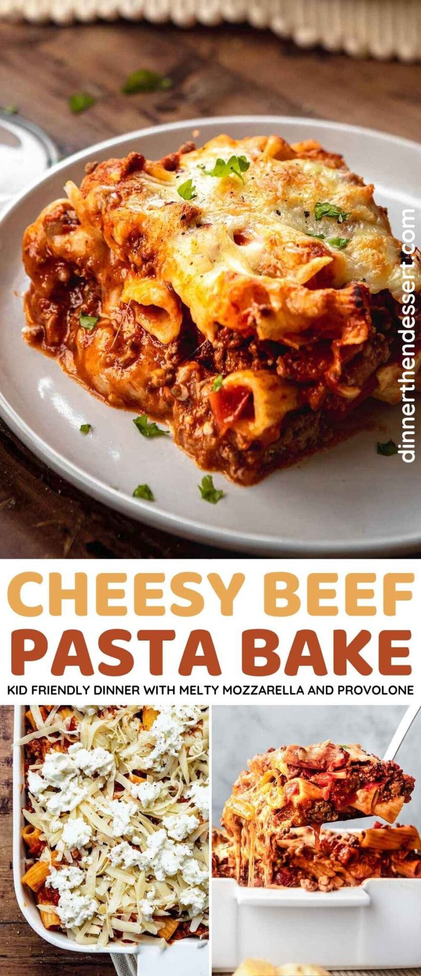 Cheesy Beef Pasta Bake Recipe - Dinner, then Dessert
