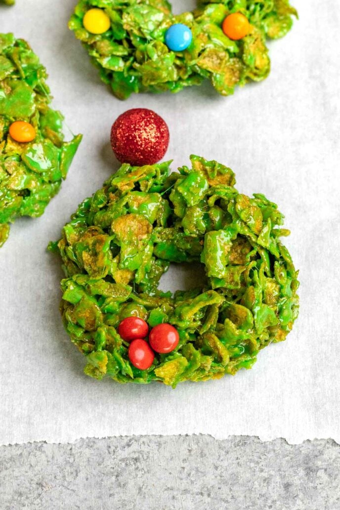 Christmas Wreath Cookies (No Bake!) Recipe - Dinner, then Dessert