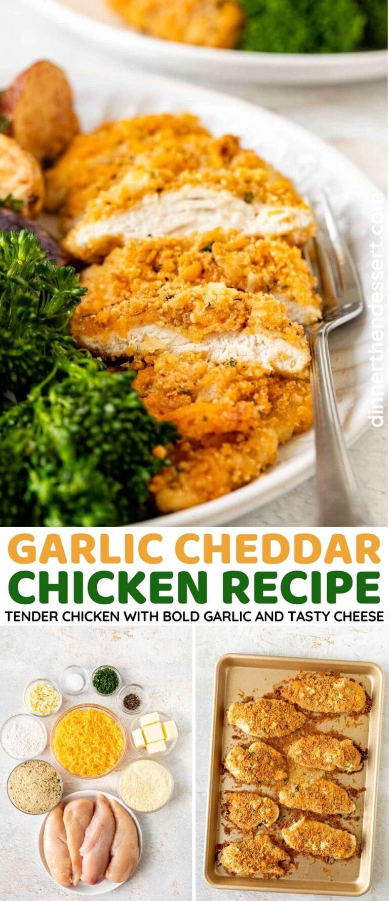 Crispy Garlic Cheddar Chicken Recipe - Dinner, then Dessert