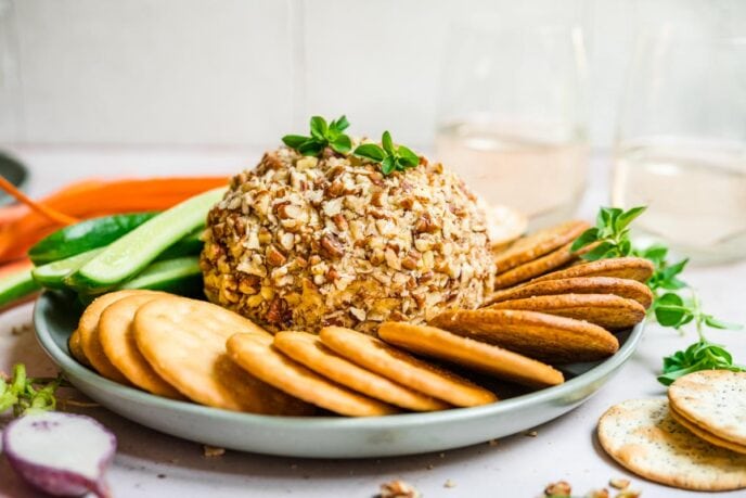 Garlic Parmesan Cheese Ball Recipe - Dinner, then Dessert