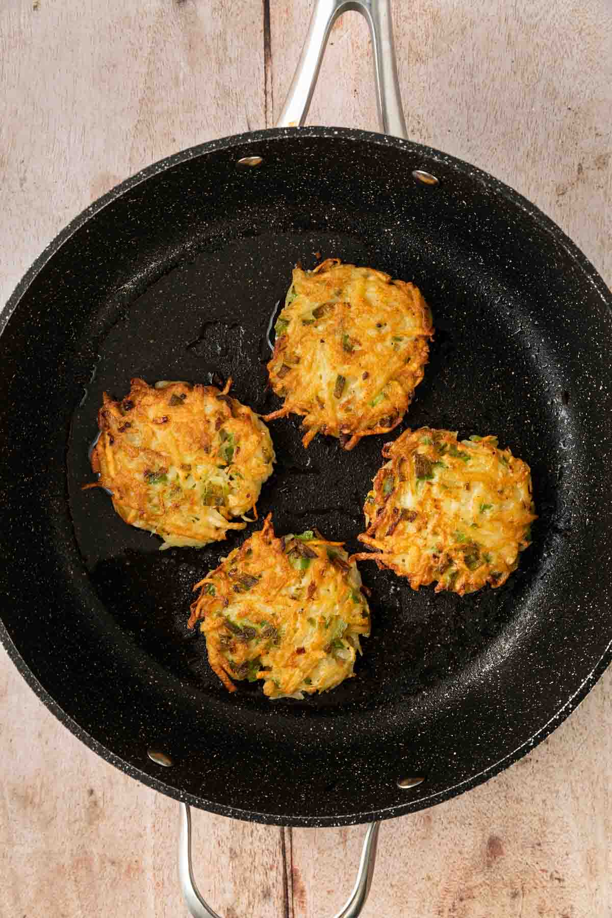 Crispy Hash Brown Pancakes Recipe - Dinner, then Dessert