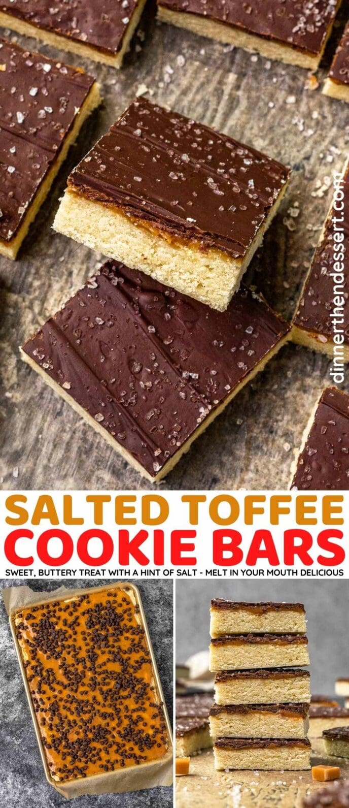 Salted Toffee Cookie Bars Recipe - Dinner, then Dessert