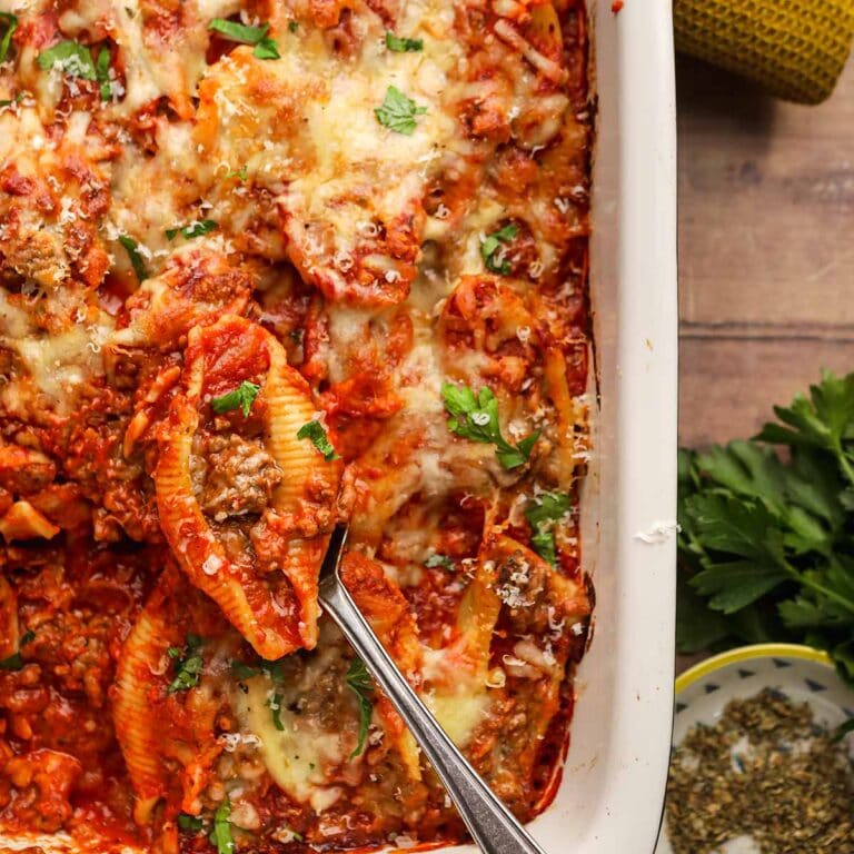Beefy Italian Stuffed Shells Recipe - Dinner, then Dessert