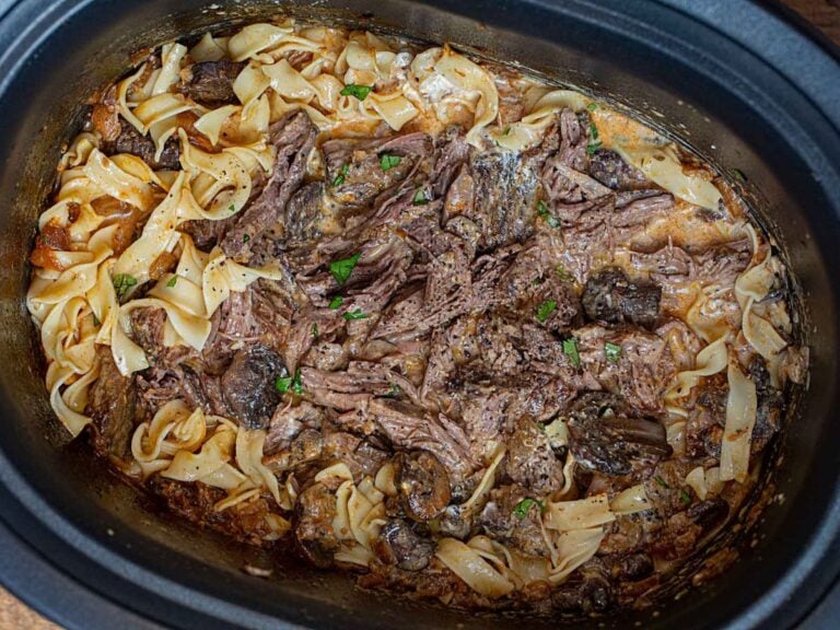 Slow Cooker Pot Roast Beef Stroganoff (Crock Pot) - Dinner, then Dessert