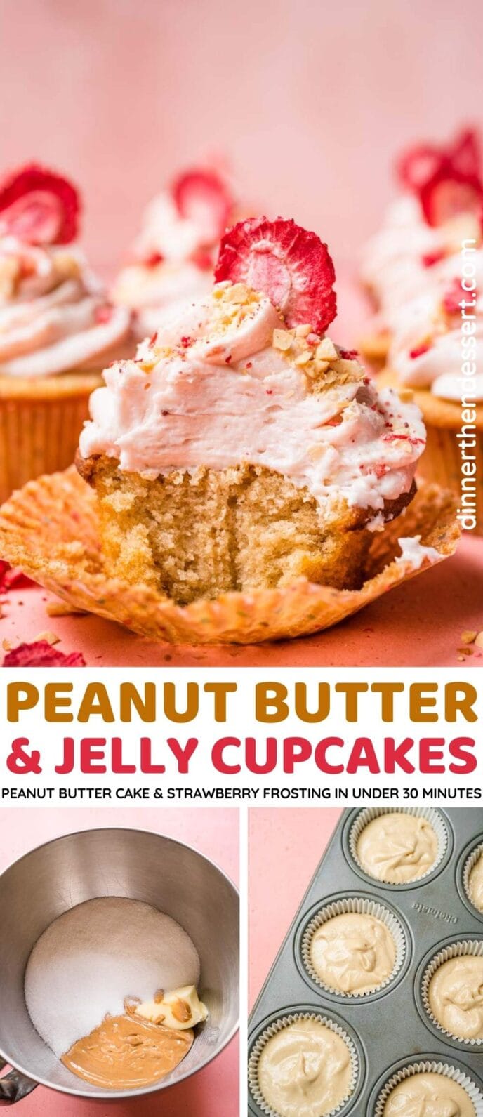 Peanut Butter And Jelly Cupcakes Recipe - Dinner, then Dessert