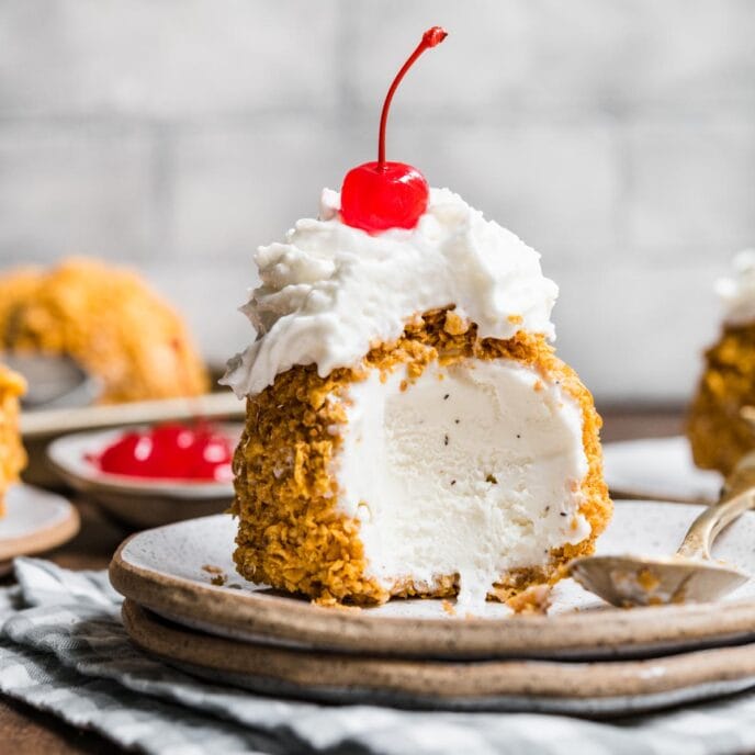 No-Fry Fried Ice Cream - Dinner, then Dessert