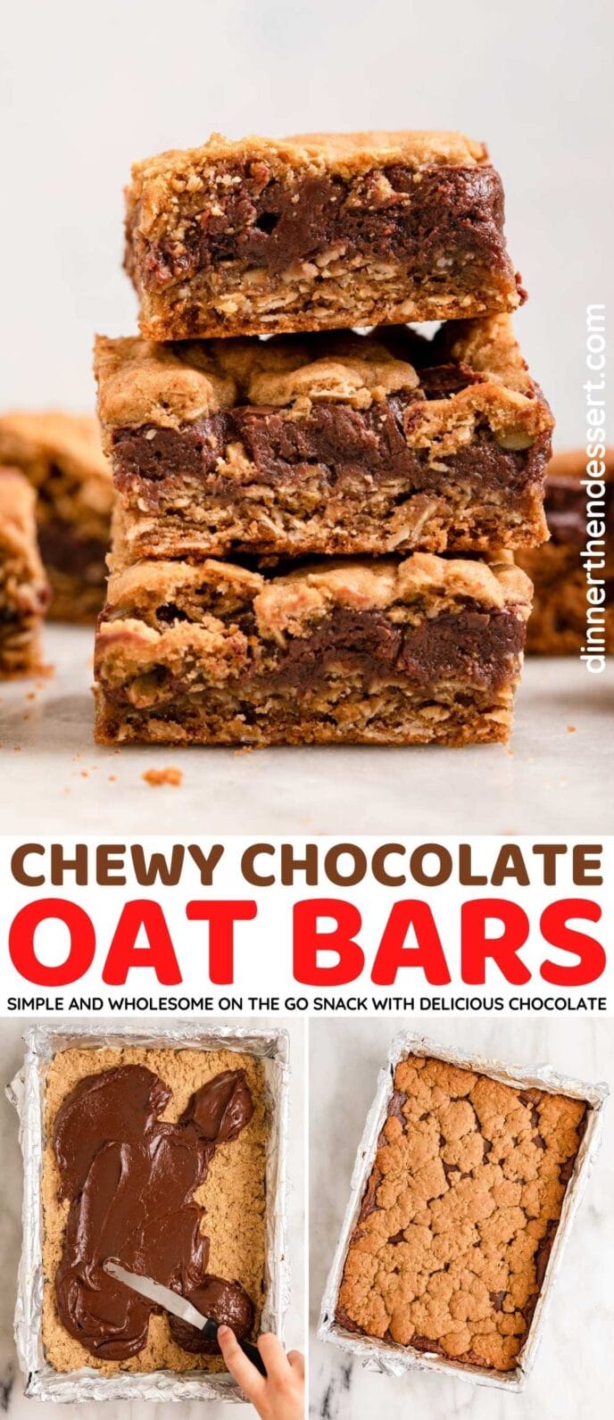 Chewy Chocolate Oat Bars Recipe - Dinner, then Dessert