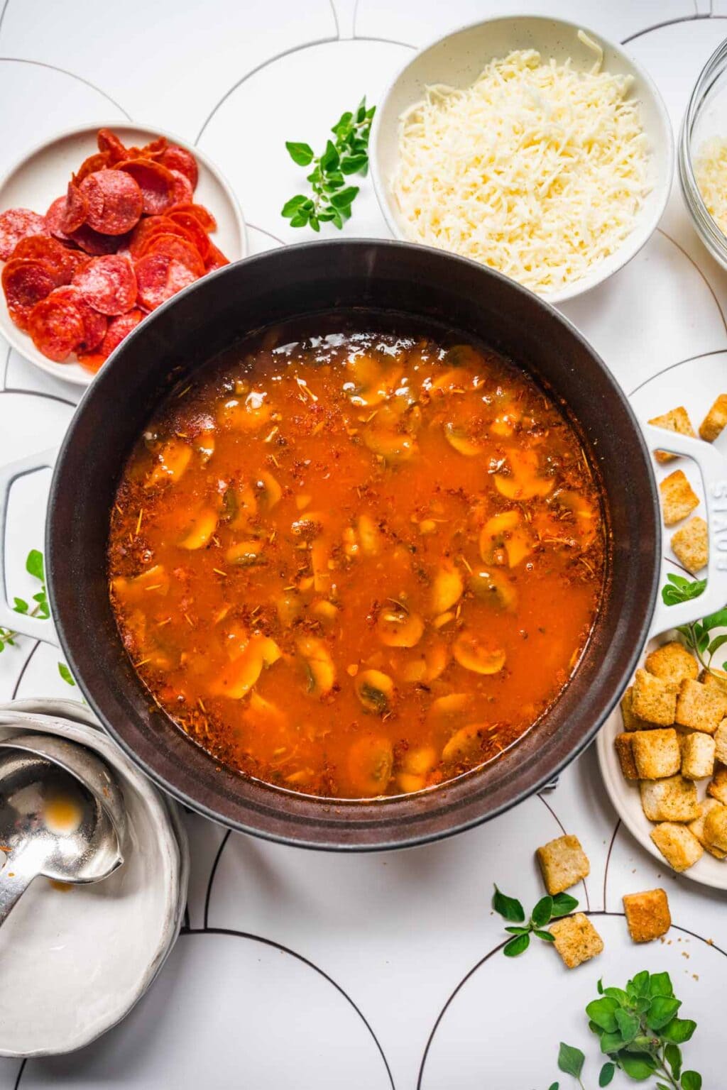 Pepperoni Pizza Soup Recipe - Dinner, then Dessert