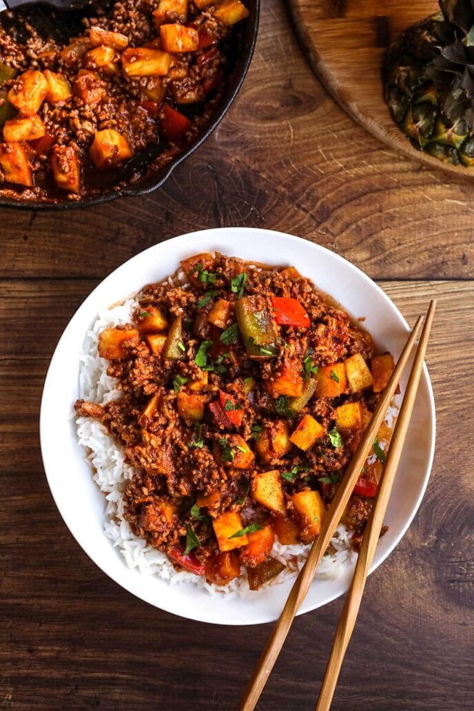 Sweet and Sour Ground Beef Recipe - Dinner, then Dessert