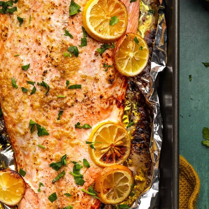 Garlic Butter Salmon Recipe - Dinner, then Dessert