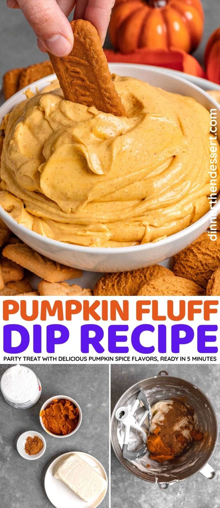 Easy Pumpkin Fluff Dip Recipe (No Cool Whip!) - Dinner, then Dessert