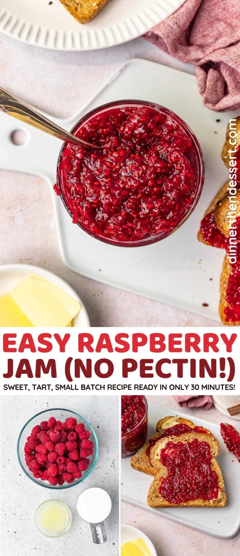 Easy Raspberry Jam (No Pectin!) Recipe - Dinner, then Dessert