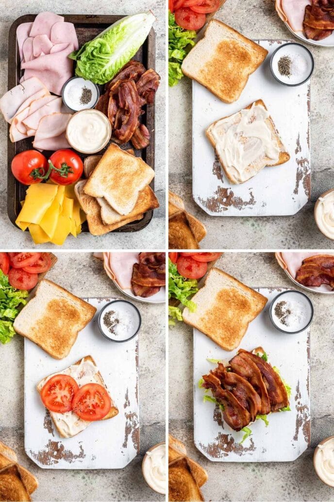 Triple Decker Club Sandwich Recipe - Dinner, then Dessert