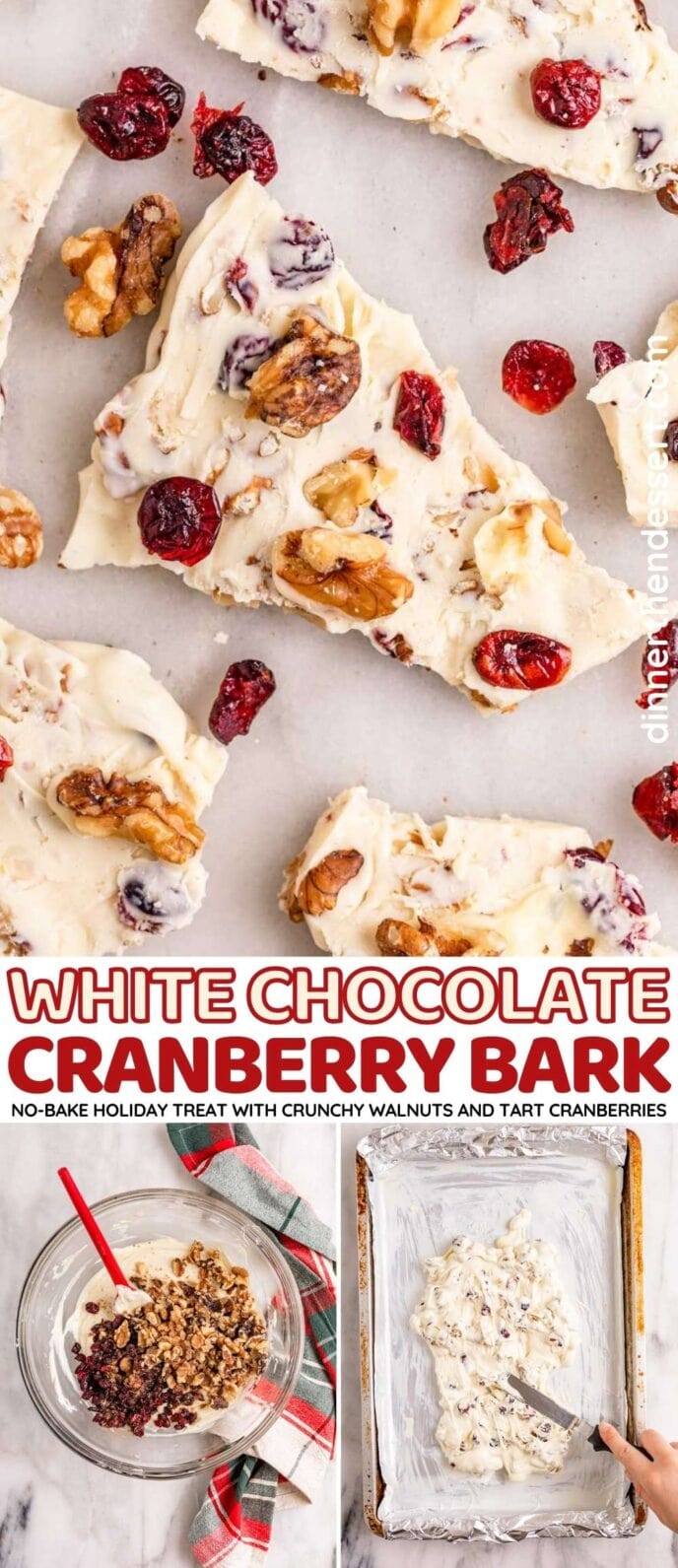 White Chocolate Cranberry Bark Recipe - Dinner, then Dessert