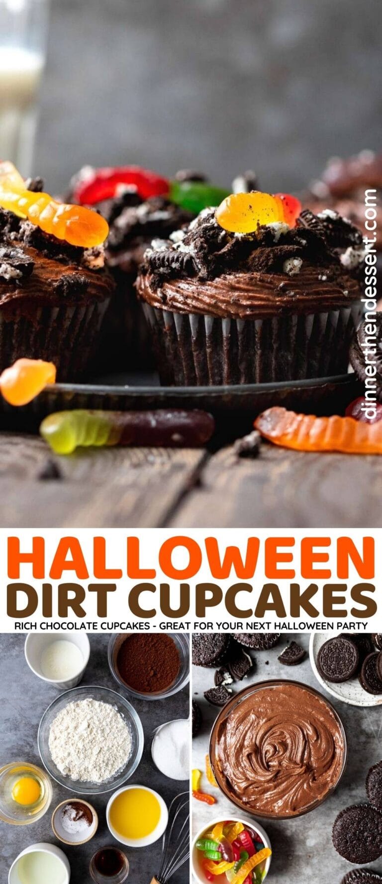 Easy Halloween Dirt Cupcakes Recipe - Dinner, then Dessert
