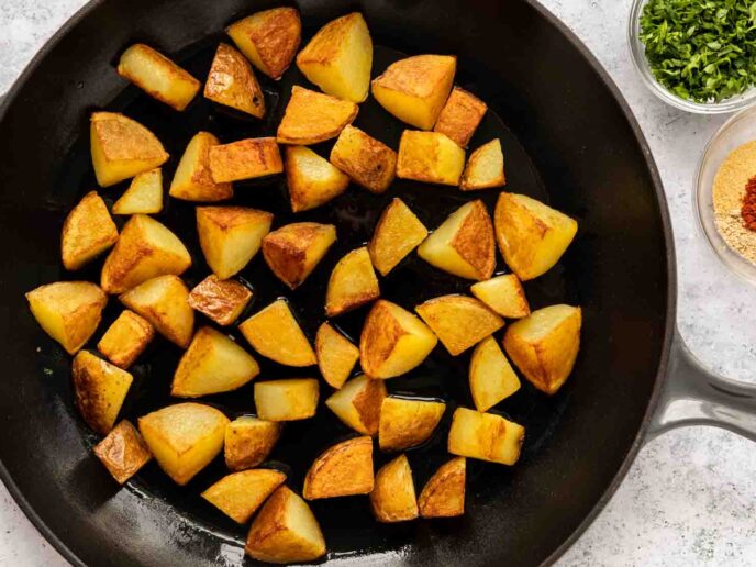 Pan Fried Potatoes Recipe - Dinner, then Dessert
