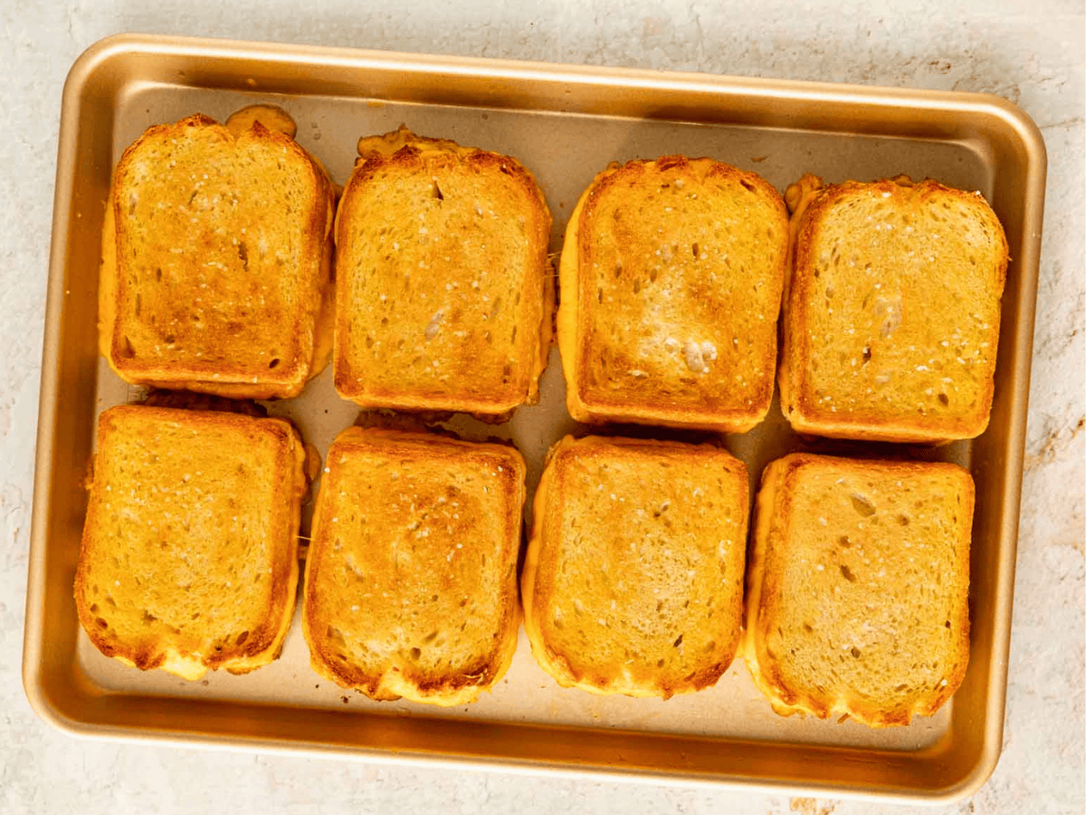 Sheet Pan Grilled Cheese Sandwiches Recipe - Dinner, then Dessert