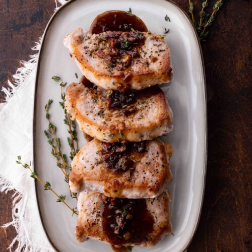 Quick & Easy Dijon Cream Pork Chops Recipe - Dinner, then Dessert