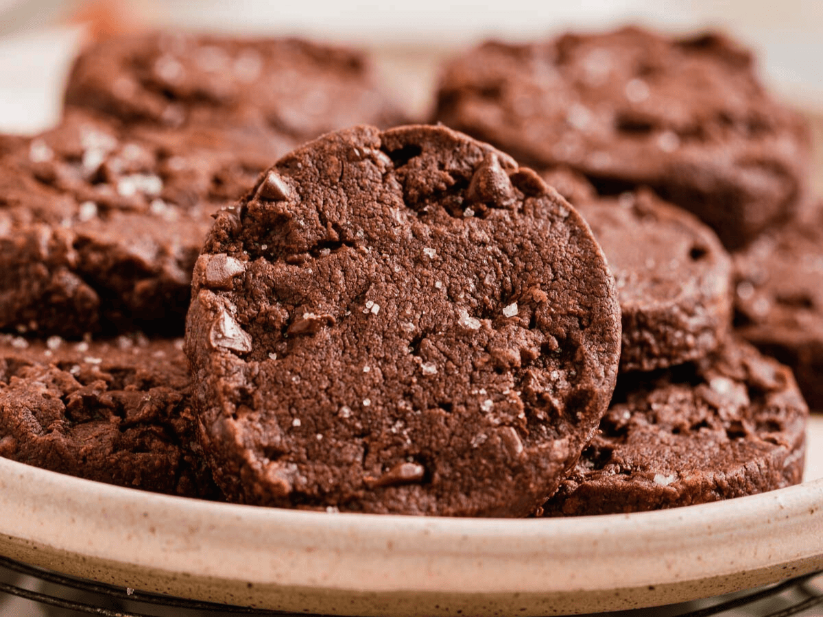 Salted Double Chocolate Shortbread Cookies Recipe - Dinner, then Dessert