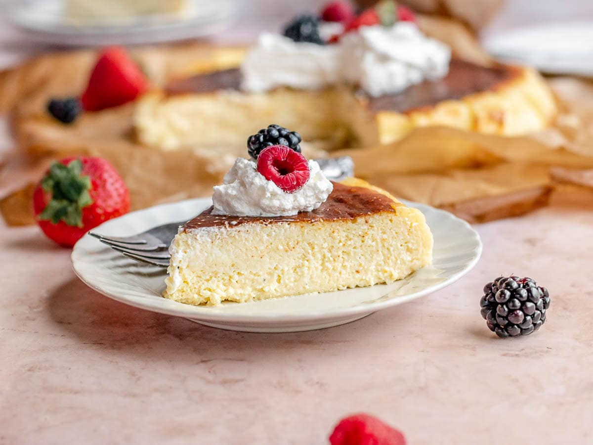 Delicious Basque Style Cheesecake Recipe - Dinner, then Dessert