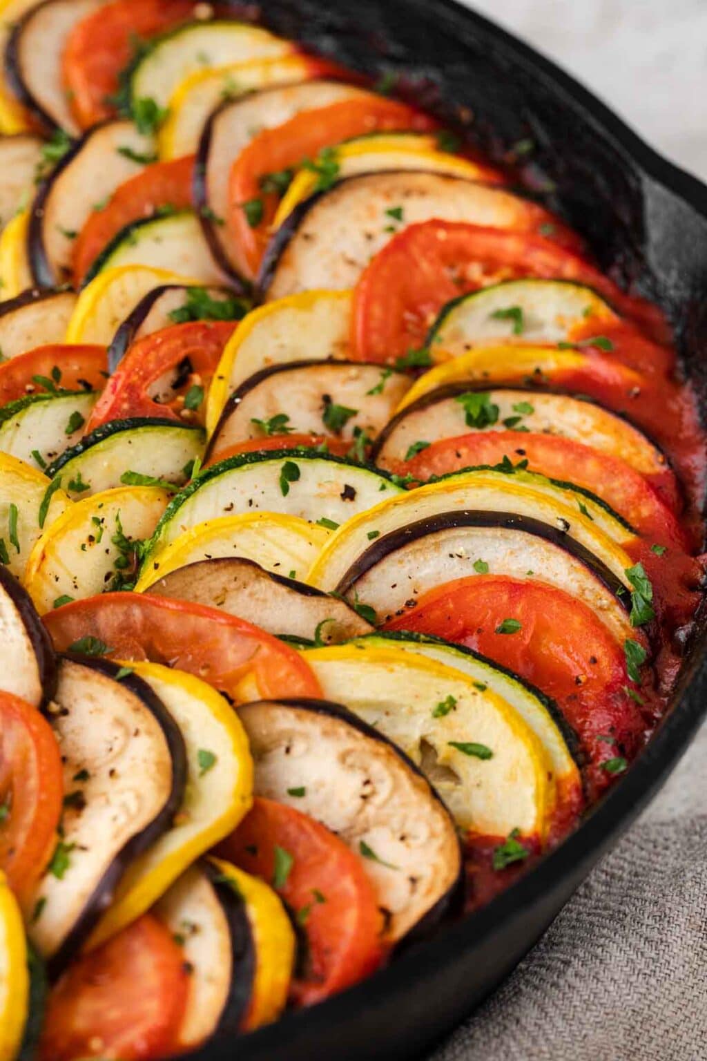Baked Ratatouille Vegetables Recipe - Dinner, then Dessert
