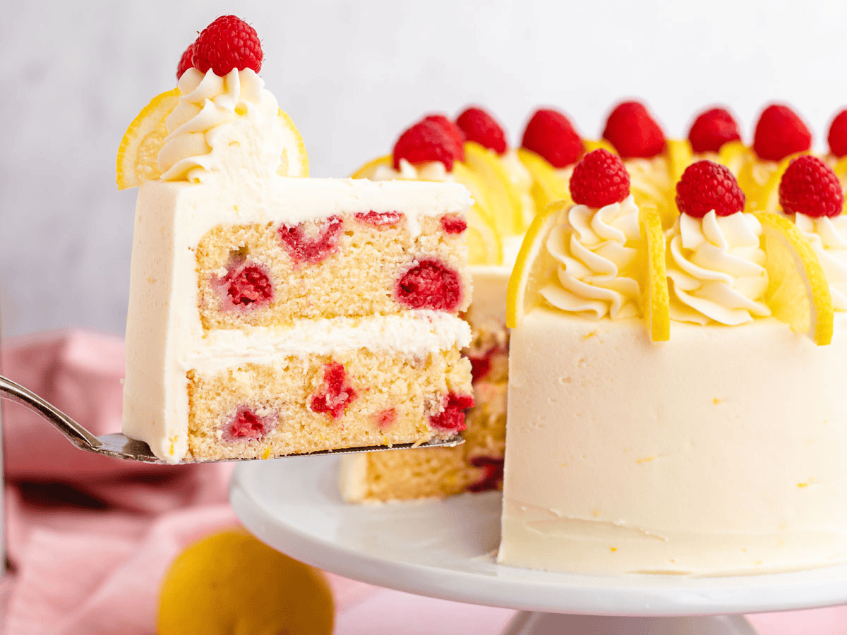 Beautiful Lemon Raspberry Cake Recipe - Dinner, then Dessert