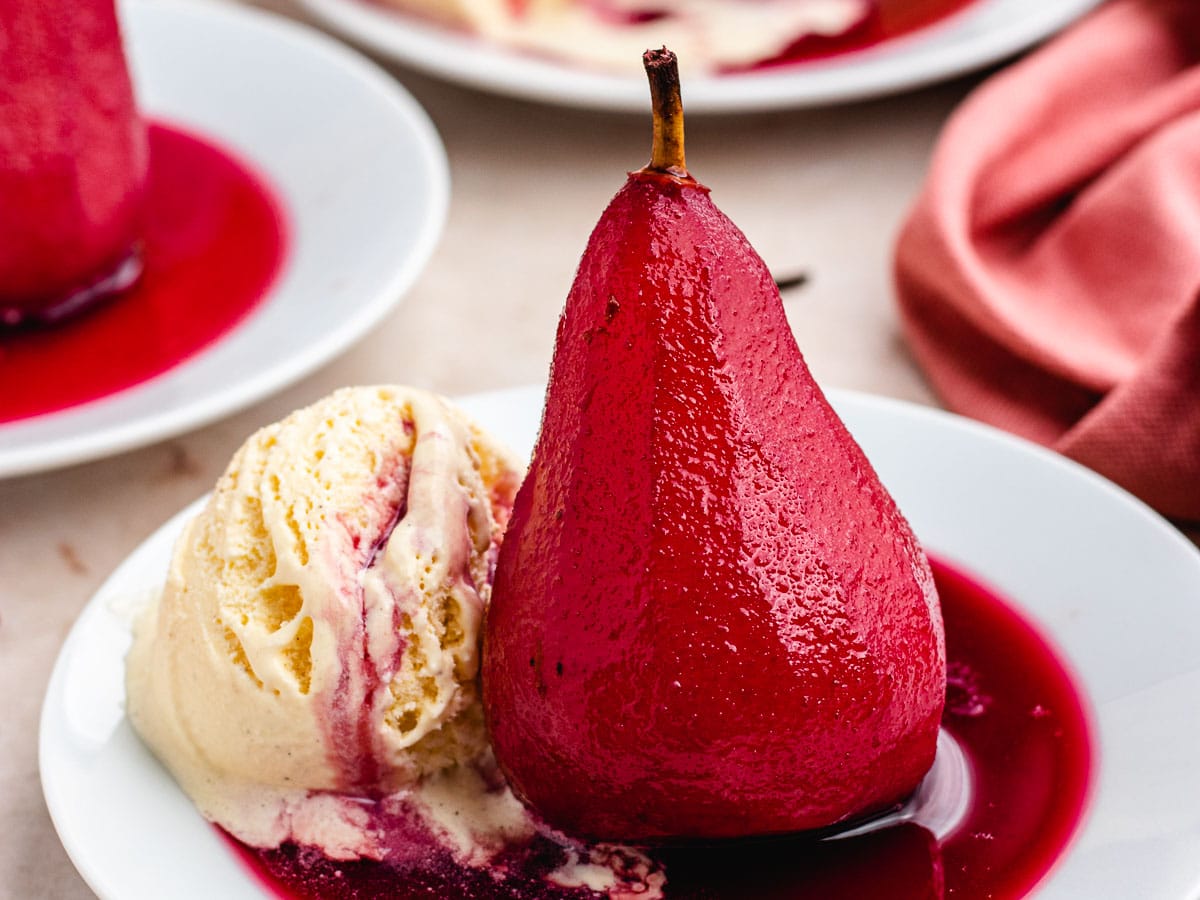 Beautiful Poached Pears Recipe - Dinner, then Dessert