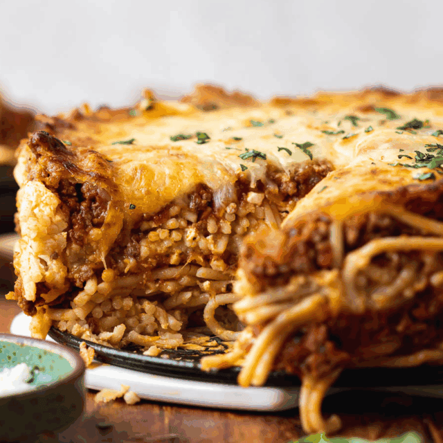 Easy Spaghetti Pie Recipe - Dinner, then Dessert