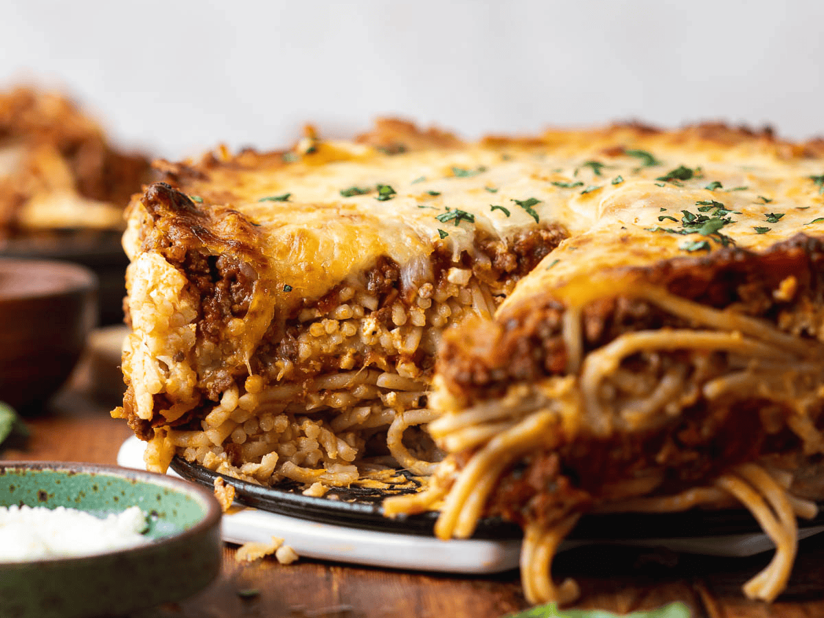 Easy Spaghetti Pie Recipe - Dinner, then Dessert