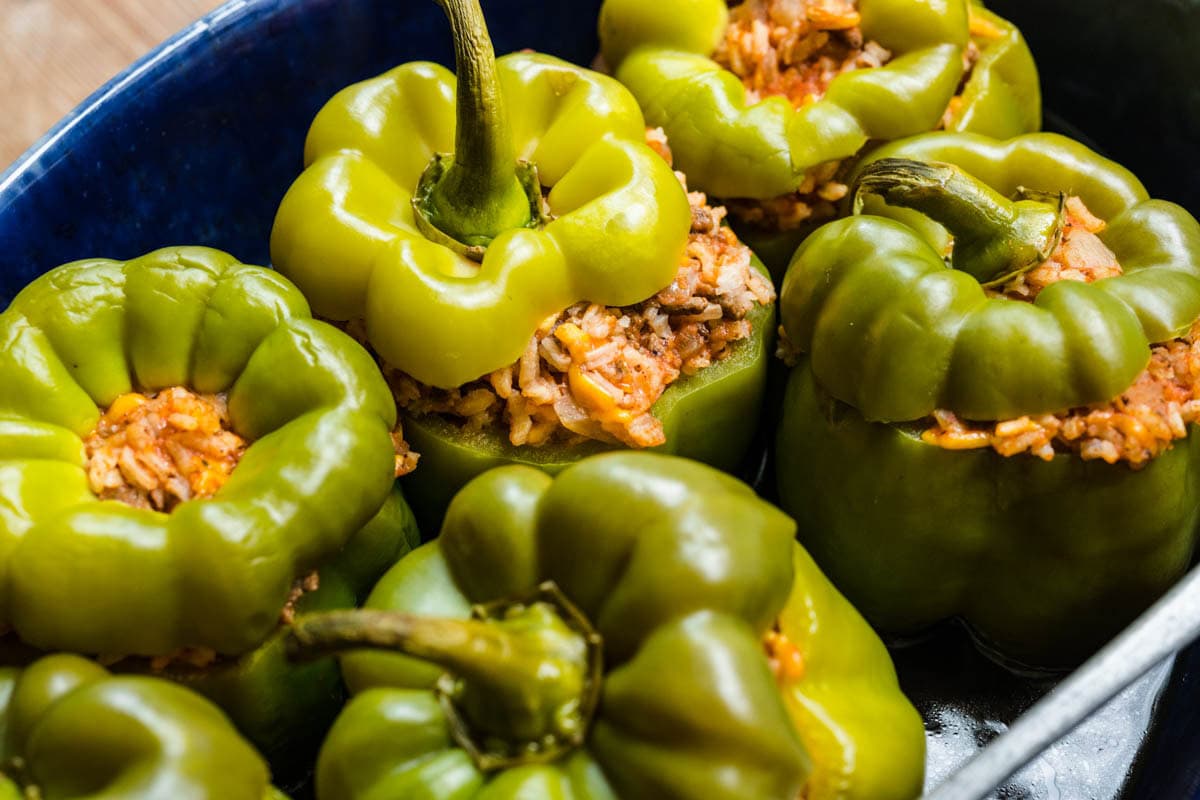 Perfect Stuffed Green Peppers Recipe - Dinner, then Dessert