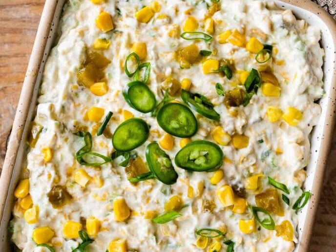 Easy Creamy Corn Dip Recipe - Dinner, then Dessert