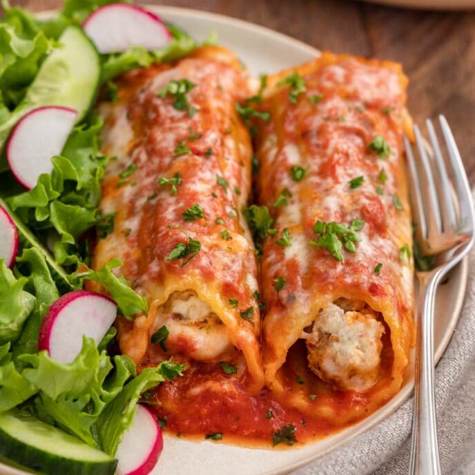 Spinach Artichoke Chicken Manicotti Recipe - Dinner, then Dessert